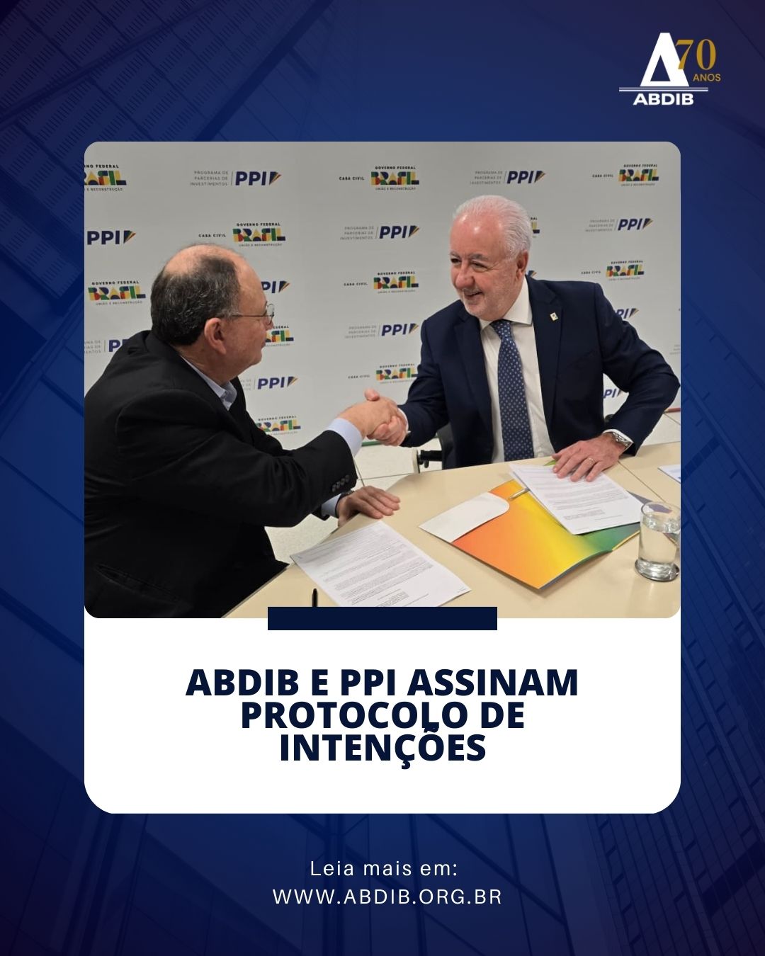 ABDIB e PPI assinam protocolo de intenções - ABDIB